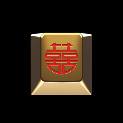 GMKRAMA双喜珐琅填色金属键帽