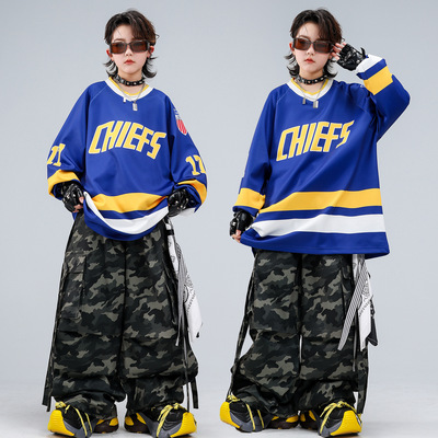 男童嘻哈街舞速干印字演出服bboy