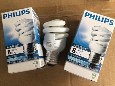 飞利浦节能灯螺旋E27白光黄光