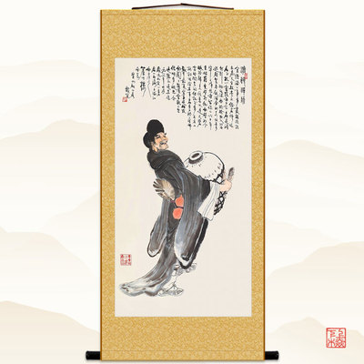 济公活佛画 画像 济颠禅师挂画 画 佛堂装饰画 画 丝绸画 画卷轴