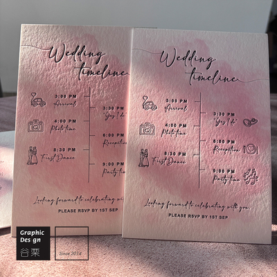 Letterpress600g水彩棉纸手绘人像高端喜帖婚礼请柬定制设计印刷