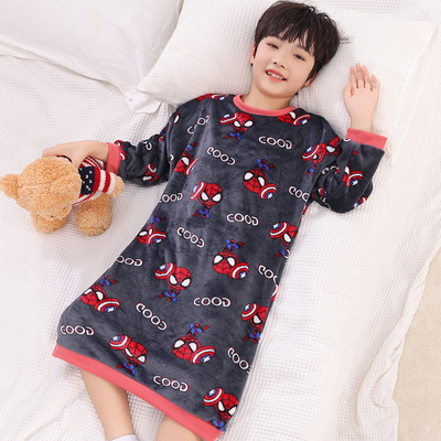儿童睡袋秋冬款珊瑚绒男女童连身睡衣防踢被法兰绒睡裙宝宝睡袋