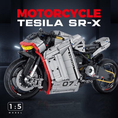 古励60507电镀1：5 ZERO SR-X机车益智拼装模型摆件男孩玩具