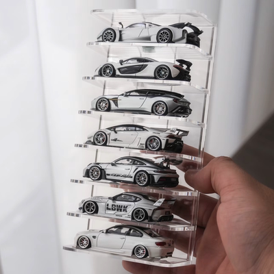 风火轮收纳盒桌面小汽车模型化妆品64置物架多美minigt车模展示架