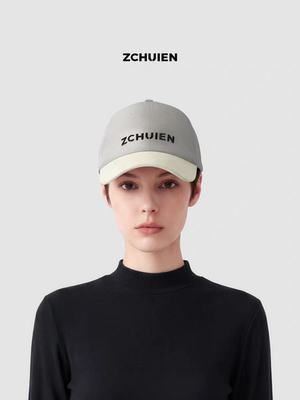 ZCHUIEN撞色LOGO弯檐棒球帽