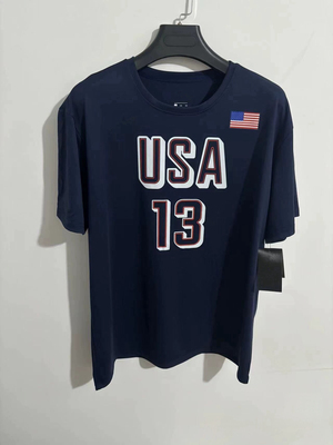 USA美国男篮国家队13号阿德巴约篮球比赛训练速干运动投篮短袖T恤