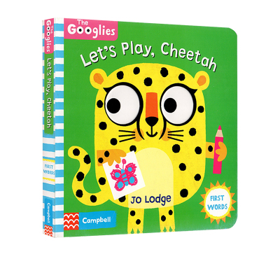【现货】英文原版 Wiggle and Giggle Lets Play Cheetah幼儿行为礼仪规矩学习启蒙机关操作书纸板书儿童书籍