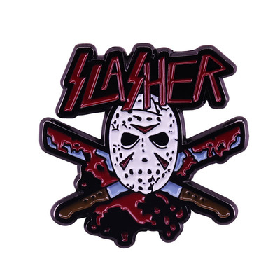 十三号星期五 Jason Voorhees SLAYER乐队 金属徽章胸针配饰