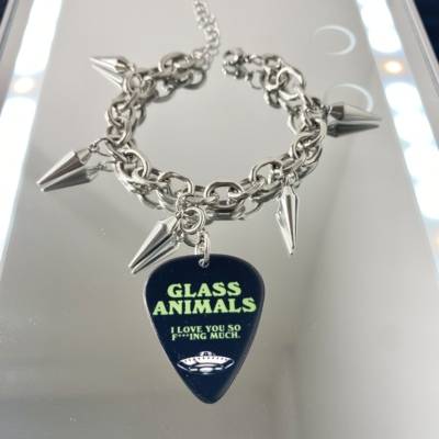 【可弹奏 可拆卸】Glass Animals易碎动物周边吉他拨片手链钛钢