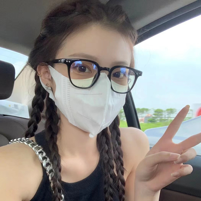 网红方形素颜黑框眼镜女可配度数