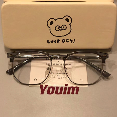 韩系素颜半框眼镜近视可配度数