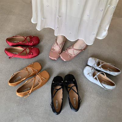 仙女风蝴蝶结交叉带不累脚