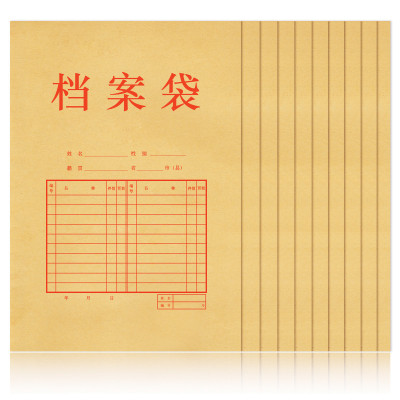 得力5953纸质档案袋资料袋投标文件的标书袋加厚牛皮纸档案袋10个