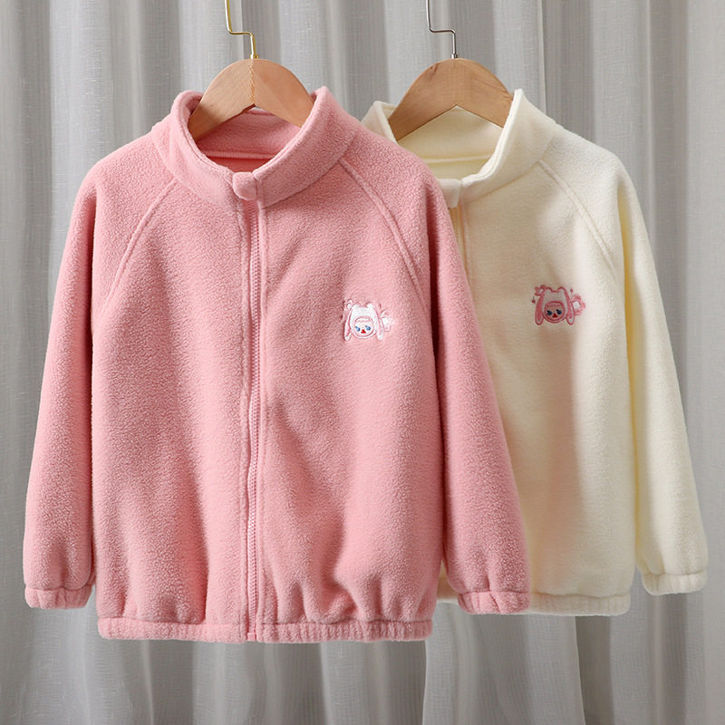 儿童摇粒绒外套保暖防风立领暖暖外套校服打底上衣女童外套新款