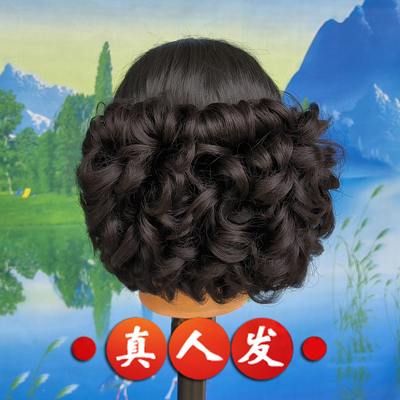 假发女拉花旗袍造型有复古卷发包
