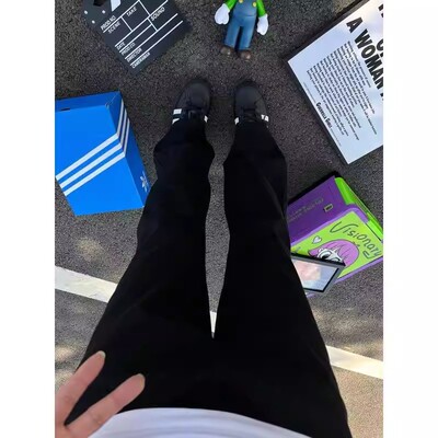 黑色弯刀牛仔裤男款春夏季休闲裤