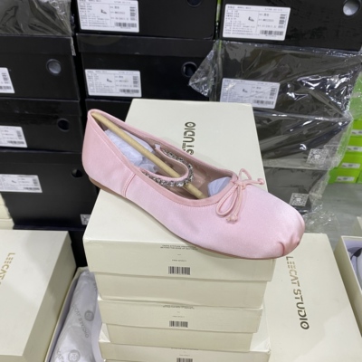 LS专柜正品G绸面蝴蝶结钻扣单鞋0113淡粉色