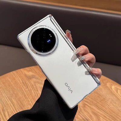 适用于vivoXFold3Pro手机壳XFold3保护套透明中轴XFold5超薄防摔新款男女简约高档硬外壳半包后壳磁吸折叠