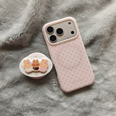 卡通可爱藕粉色波点米菲兔手机壳