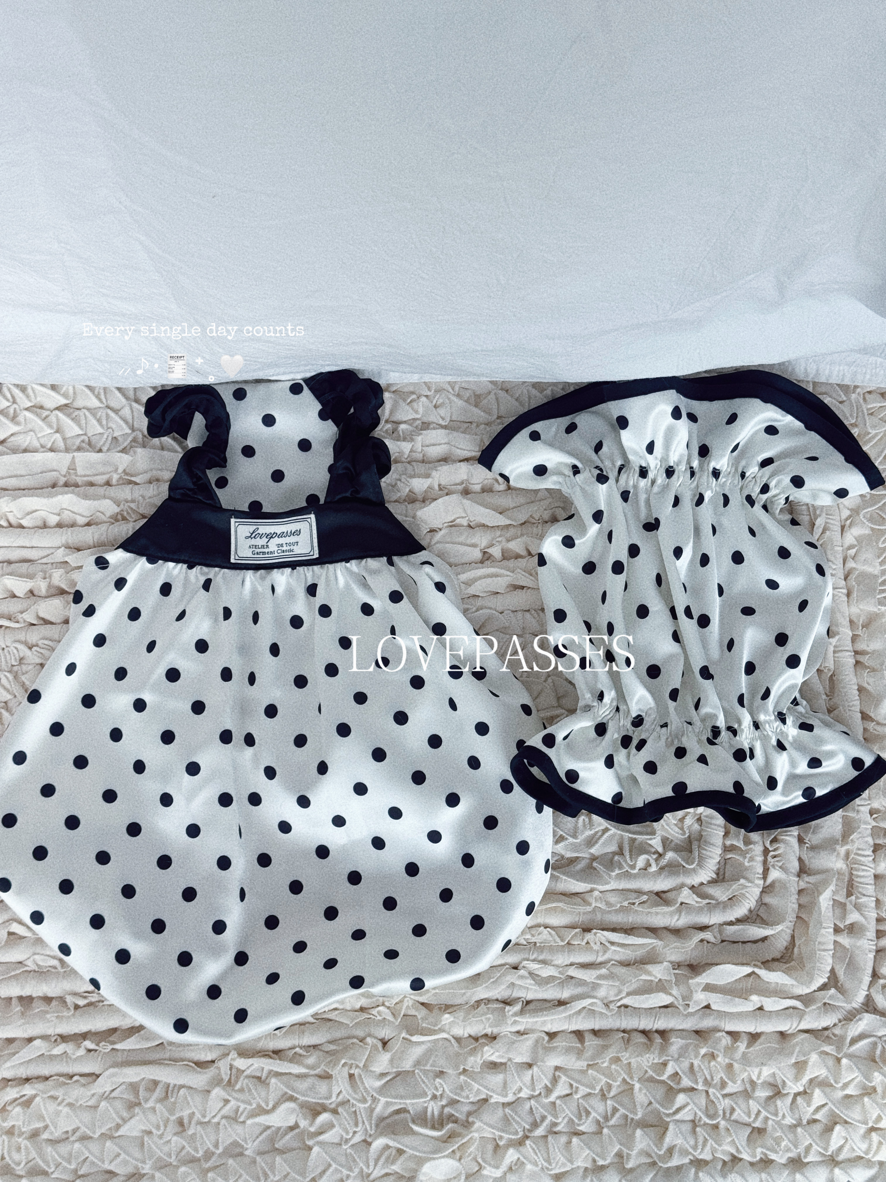波点套装｜LOVEPASSES波点裙狗狗防脏头套宠物衣服美卡可卡布泰迪