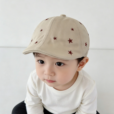 宝宝帽子春秋薄款洋气时尚贝雷帽婴幼儿春季新款男童女童鸭舌帽