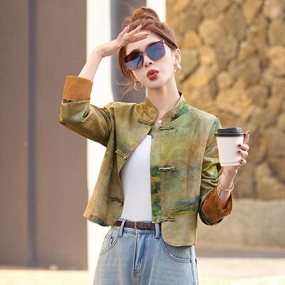 新品女装春季新洋百ZQ2506-0气式搭新中立国风盘扣领时尚外套