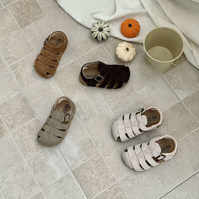 cbc儿童凉鞋包头编织透气罗马鞋