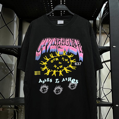 美式重磅纯棉潮牌设计感短袖T恤