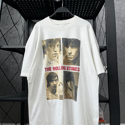 滚石摇滚乐队周边美式短袖T恤棉