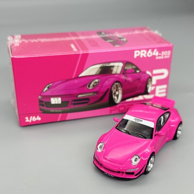 POPRACE 1:64 PR64-202 保时捷 RWB 997 粉色 合金汽车模型