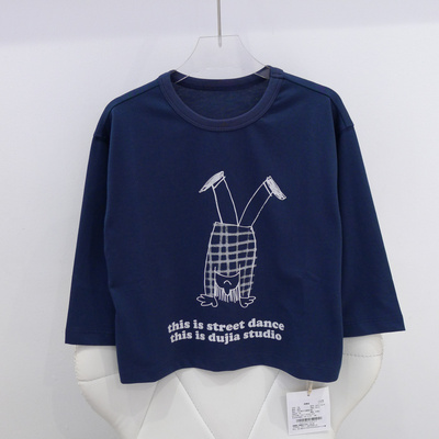 断码特价 春季新款男小童卡通街舞男孩宽松圆领长袖T恤16279