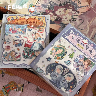 FENNIE阿宁 转印贴纸 手机壳贴纸水杯贴纸 爱丽丝女孩插画贴纸