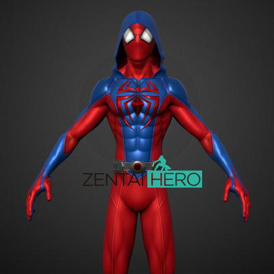 连帽版猩红蜘蛛Kaine英雄紧身衣Scarlet 3 Parker 角色扮演服装