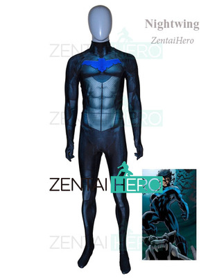DC漫画 超级英雄 夜翼英雄连体紧身衣 Nightwing Cosplay服装男