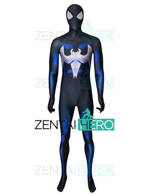 定制战服 蓝黑毒液蜘蛛紧身衣 Symbiote Cosplay服装男角色扮演