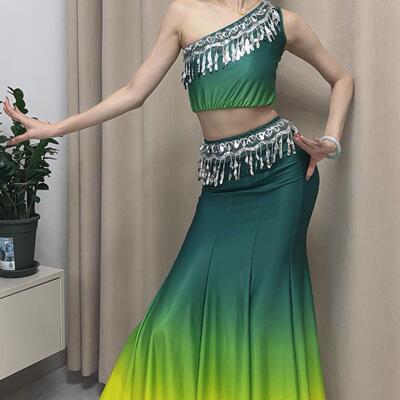 包臀新款傣族舞蹈演出服孔雀舞