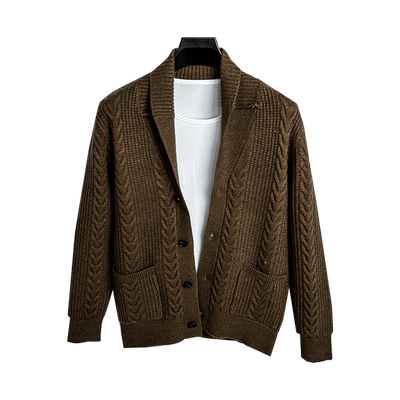 麻花扭花毛衣开衫男外穿针织衫