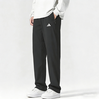 阿迪达斯梭织长裤男裤春季新款黑色运动裤跑步裤子休闲裤IT5457