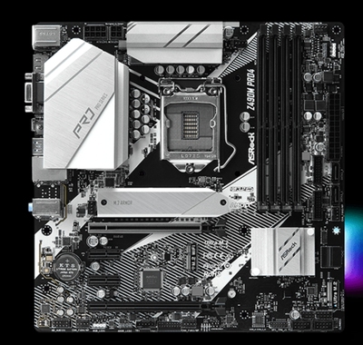 华擎z490m pro4主板1200针支持10700 11900kfcpu处理器