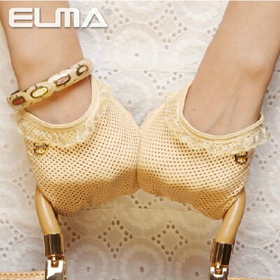 elma 女士短款真皮手套气孔花边羊皮手套 婚礼驾驶时尚 EL006NN