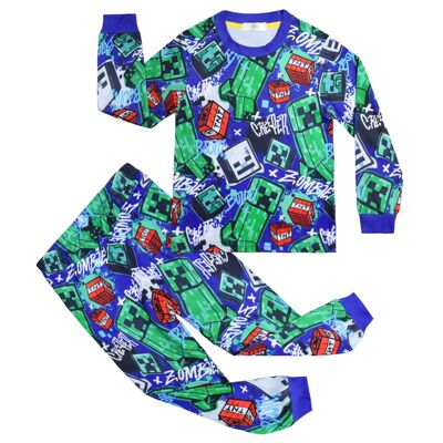 新款长袖 我的世界-Minecraft 中大童家居服 长袖+裤子套装81251