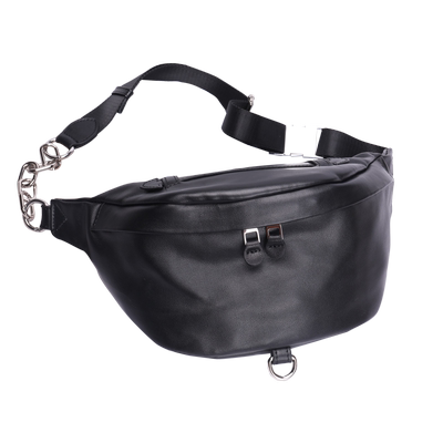 新款头层软牛皮时尚风链条胸包