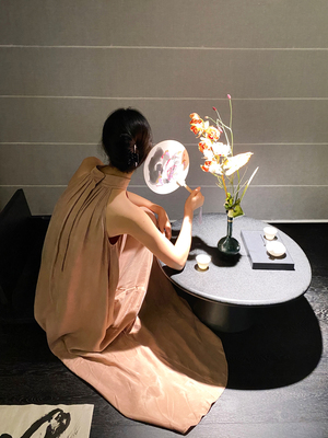 原创设计舒适温柔晨袍挂脖连衣裙