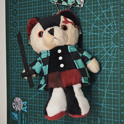 鬼灭之刃JS生日熊毛绒努努挂件背包链灶门炭治郎促销现货