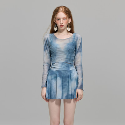 苏拉娜公主防晒两件套连体泳衣裙