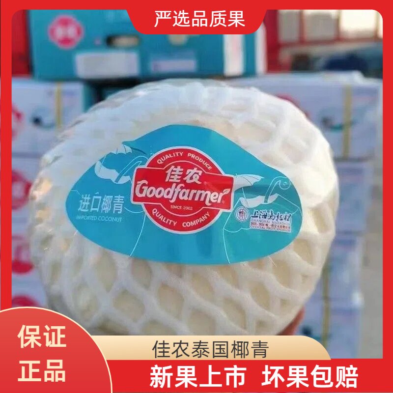 佳农泰国进口香水椰青当季新鲜椰子汁送开椰器吸管大果900-1000g