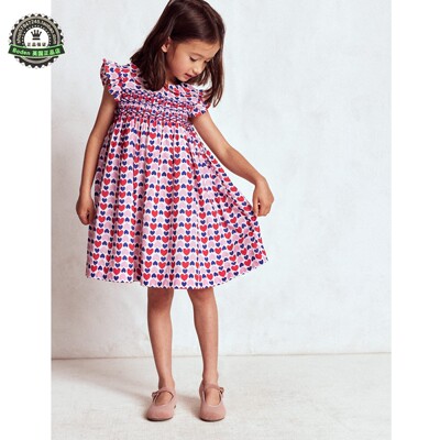 代购 MiniBoden女童连衣裙 25夏装小飞袖纯棉娃娃领儿童裙 2-12岁