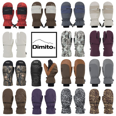 DIMITO韩国滑雪手套拉链分指防水