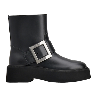 RogerVivier/罗杰维维亚女士靴子裸靴小牛皮金属搭扣橡胶底新款