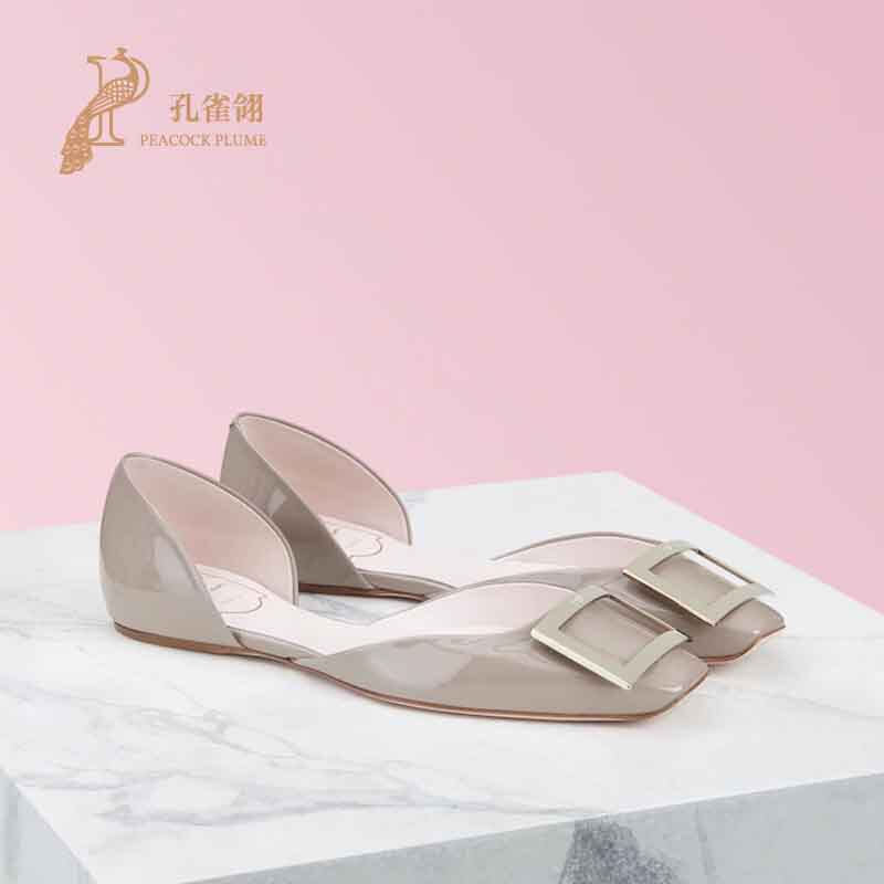 Roger Vivier/罗杰·维维亚RV女鞋漆皮方头Trompette芭蕾舞鞋